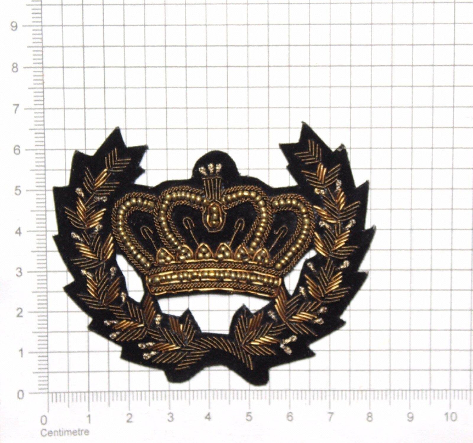Crown Handmade Bullion Blazer Tshirts Badge sewn on Black Velvet | eBay