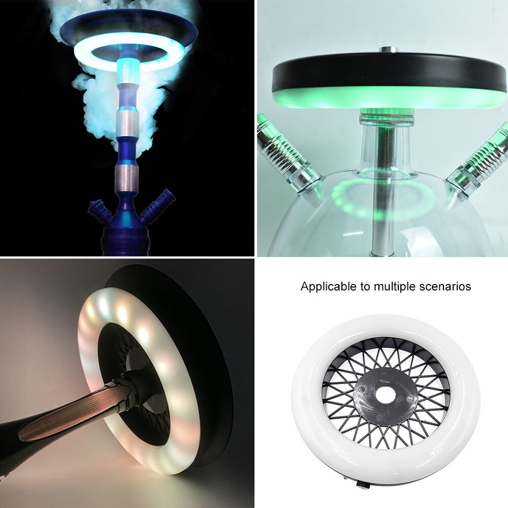 LED Hookah Ring Lamp Magnet Adsorption with Remote Control RGB Hookah ...