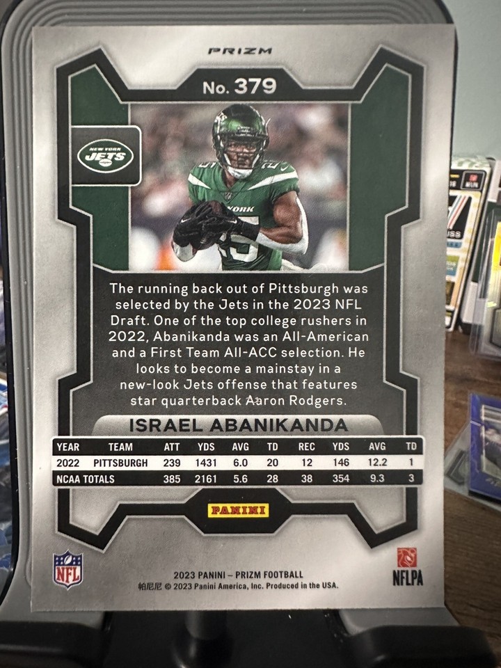 🚨Israel Abanikanda 2023 Prizm red white and blue Rookie Card - New York ...