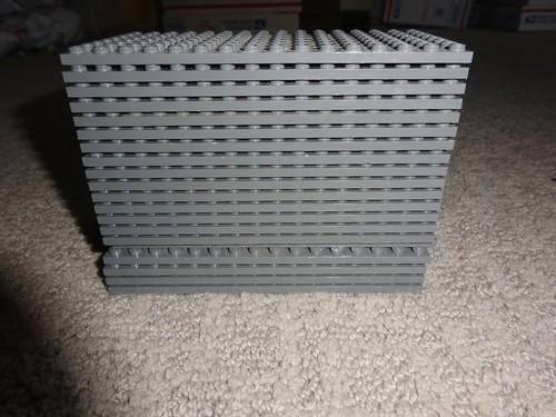 HUGE Lego Base Plate Lot of 20 dark gray 8x16 8 dot x 16 dot baseplates ...