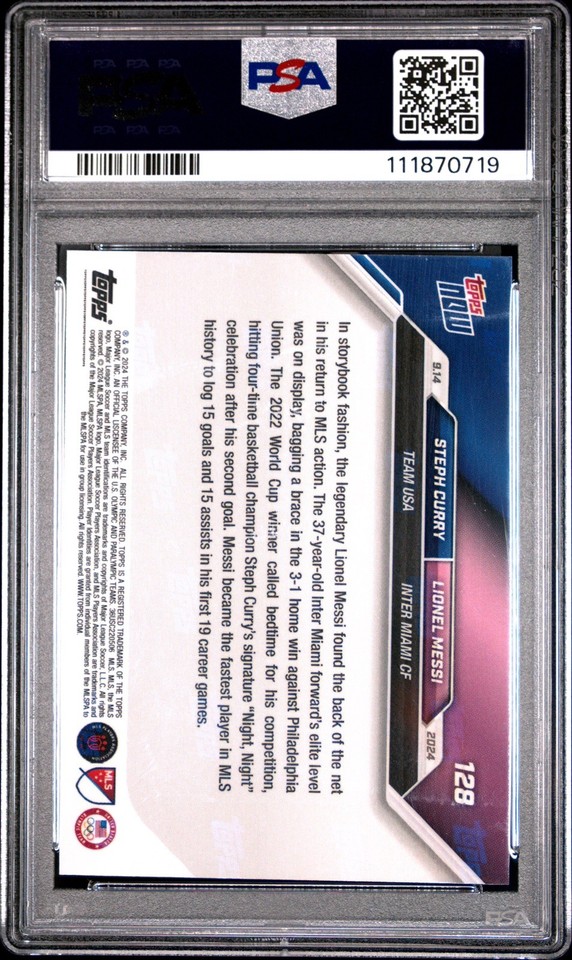 2024 Topps Now MLS Stephen Curry / Lionel Messi #128 - Night Night ...
