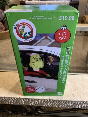 THE GRINCH CAR BUDDY Blow Up INFLATABLE 3 FT. TALL 65 Anniversary NEW ...