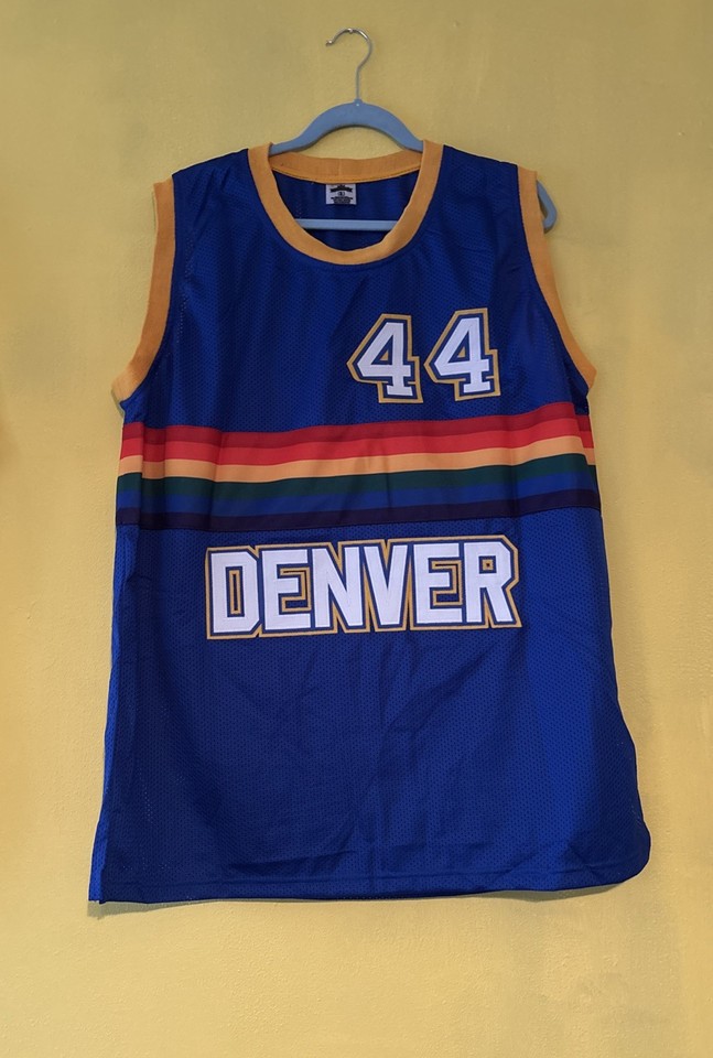 Dan Issel Denver Nuggets Autographed Jersey #44 Blue Rainbow HOF '93 ...