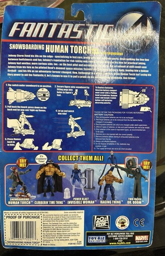 Fantastic 4 "HUMAN TORCH" Snowboarding Action Figure TOYBIZ Worldwide ...