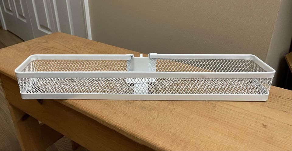 Elfa Mesh White Utility Baskets Container Store Elfa Door and Wall Rack ...