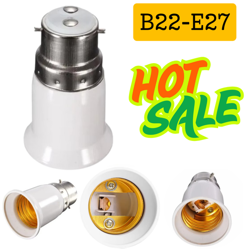 B22 to E27 Bulb Light Lamp Holder Base Socket Screw Bayonet Converter ...