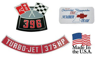 1968-1970 Chevelle 396 Air Cleaner Decals with Valve Cover Decal 396/ ...