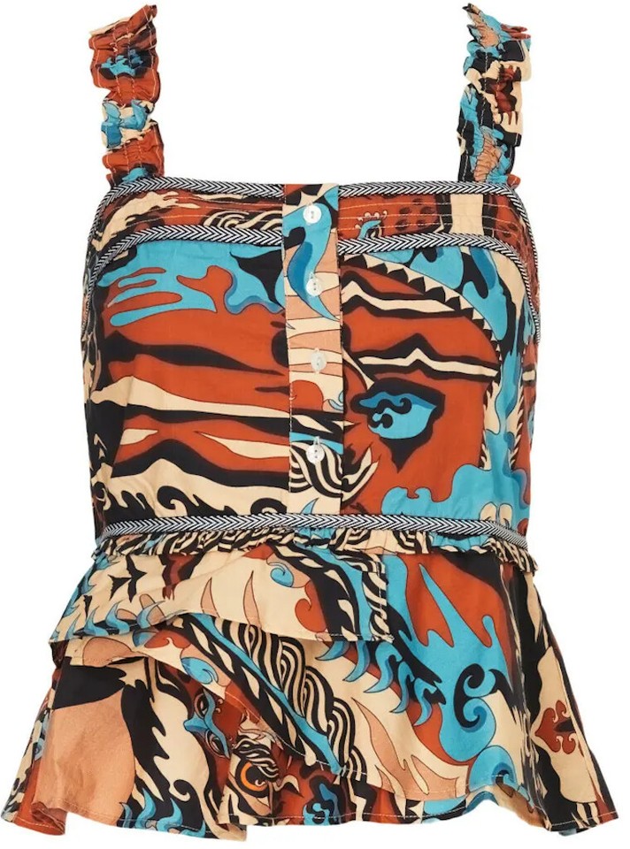 WOW! New Tags Chufy brand "Puru" organic cotton top "Bagha Sky" print ...