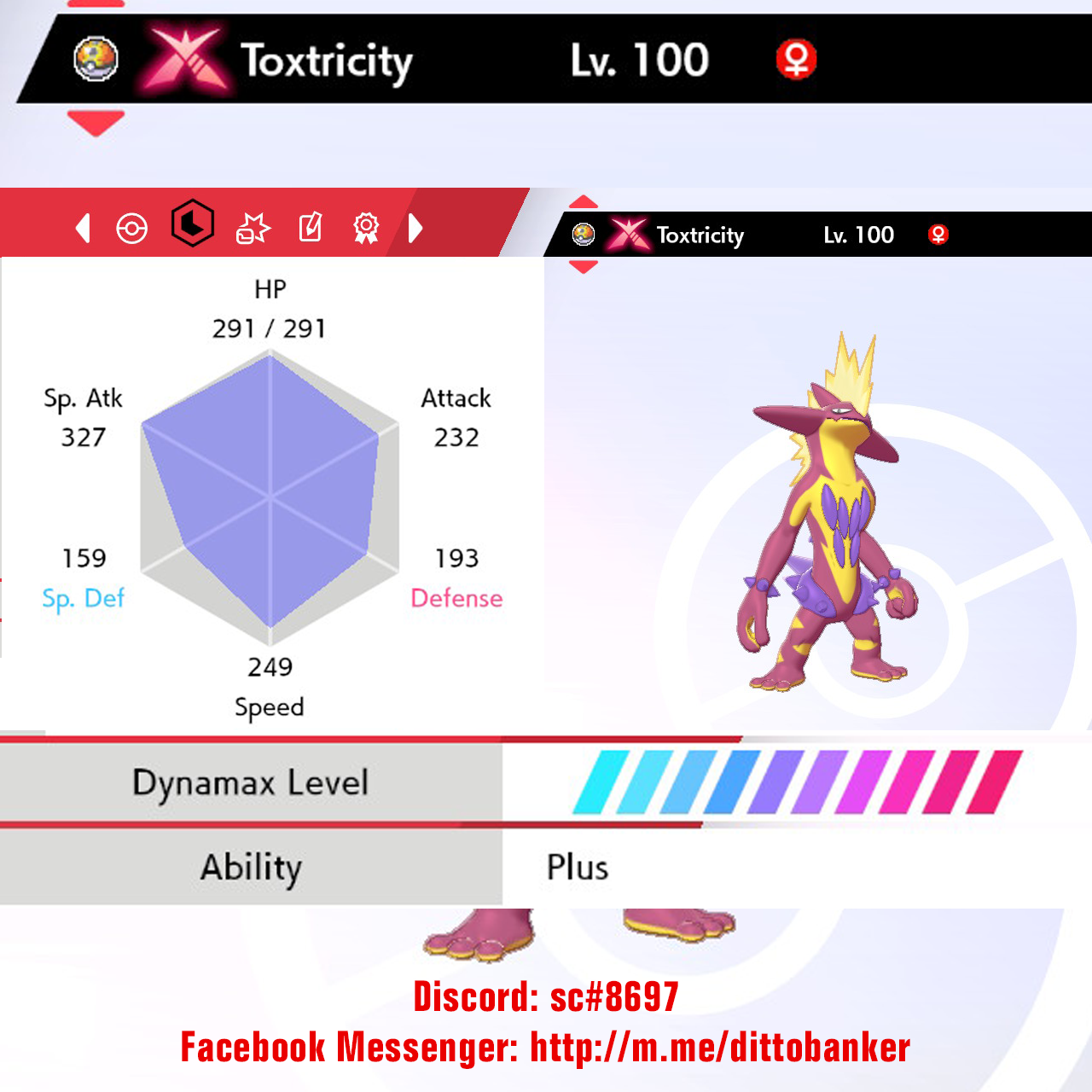 Pokemon Sword/Shield 6IV ULTRA SHINY Toxtricity / Choice Specs (Lax ...