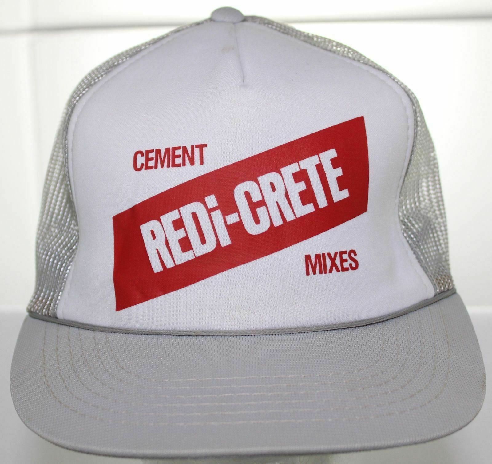 Vintage 1980s REDi-CRETE Cement Mixes Trucker Hat Snapback Cap - Gray ...