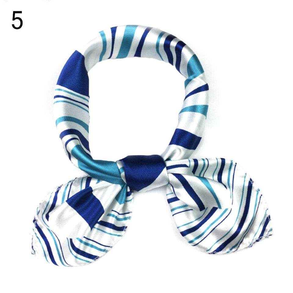 Women Printing Square Silk Satin Scarf Small Vintage Head Neck Hair Tie ...