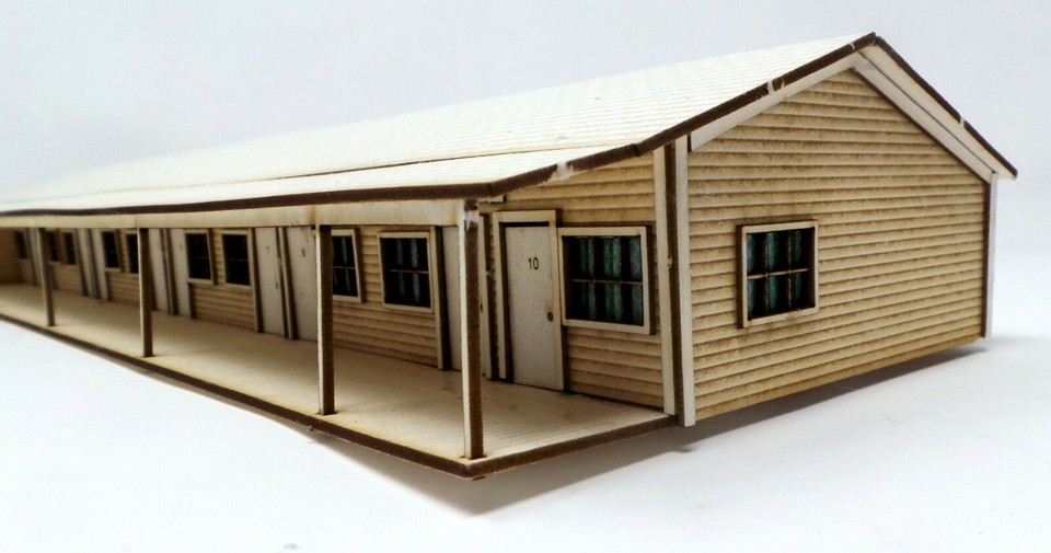 HO Scale Roadside Motel (Bates Motel) Kit | eBay