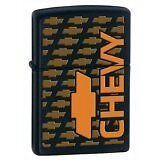 Very Rare Chevy Zippo Orange Bowtie Badge Rugged Black Matte Repeater ...