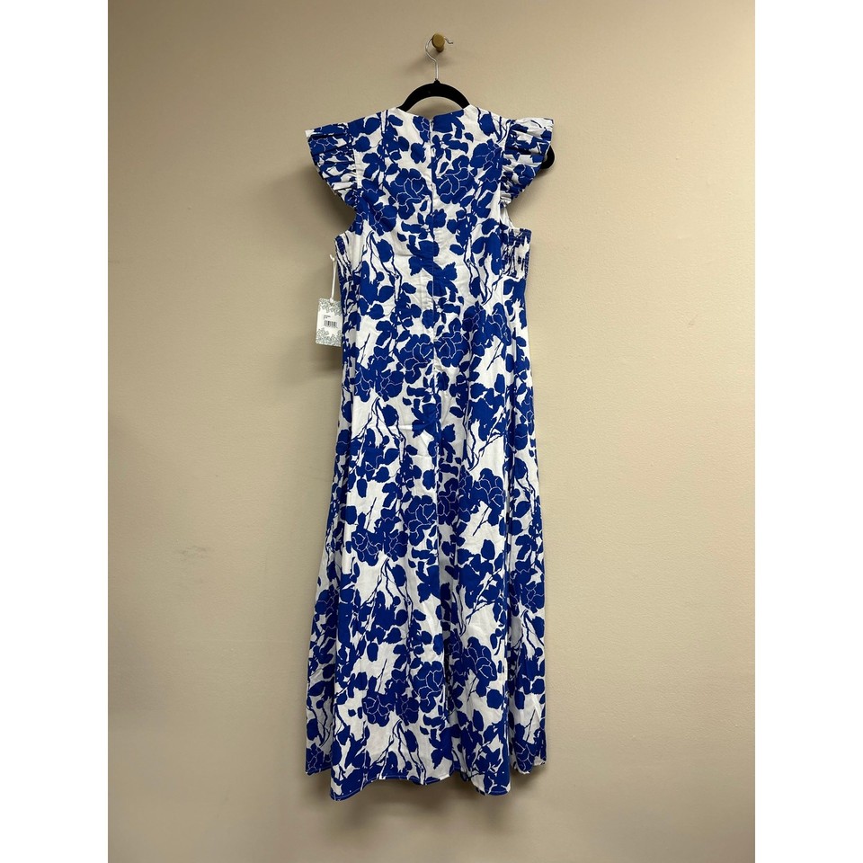 HYACINTH HOUSE Blue Floral Ruffle Sleeve Robinson Dress Size M NWT | eBay