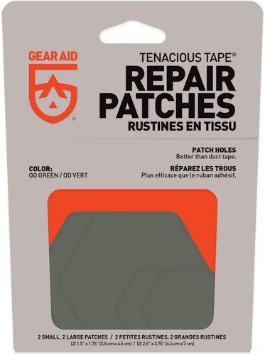 GEAR AID Tenacious Tape Repair Patches, 2 Small & 2 Large - OD Green | eBay