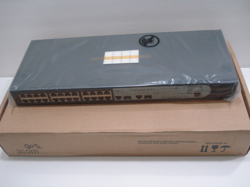 3COM Baseline Switch 2226-SFP Plus 3CBLSF26 P/N 10016470 New Open Box ...
