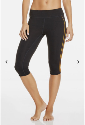 NWT! Fabletics Womens Polar Crop Gray Orange Yoga Pants Capri Sz XS X ...
