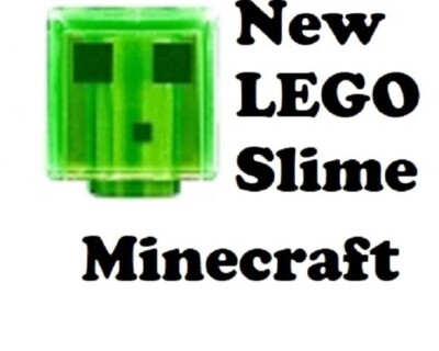 New LEGO Minecraft Slime Trans Bright Green Head Square Pixelated ...