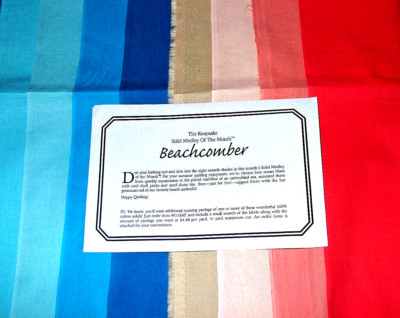 8 THE KEEPSAKE Medley of the Month "BEACHCOMBER" 22 x 18 QUILT KIT Fat ...