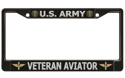 ARMY VETERAN AVIATOR USA MADE BLACK LICENSE PLATE FRAME | eBay