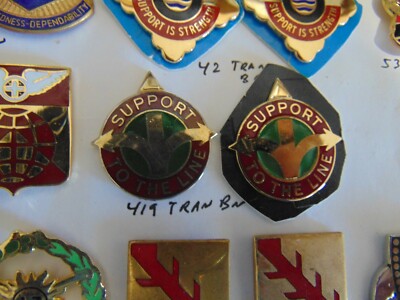 MILITARY INSIGNIA CREST DUI SET OF 2 419TH TRANSPORTATION BN SUPPORT TO ...