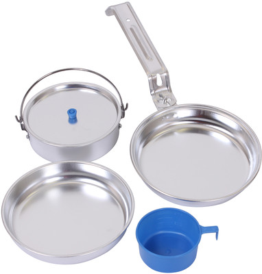 Aluminum 5 Piece Mess Kit Camper Camping Military Outdoor Cook Pots Pan ...