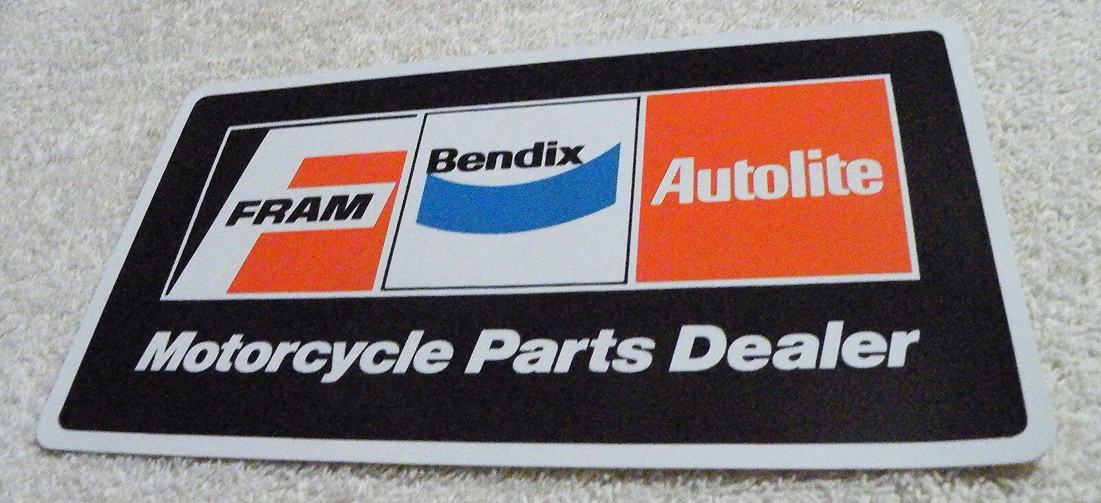 Large FRAM BENDIX AUTOLITE Motorcycle Parts Dealer Sticker 7 3/4" x 4 1 ...