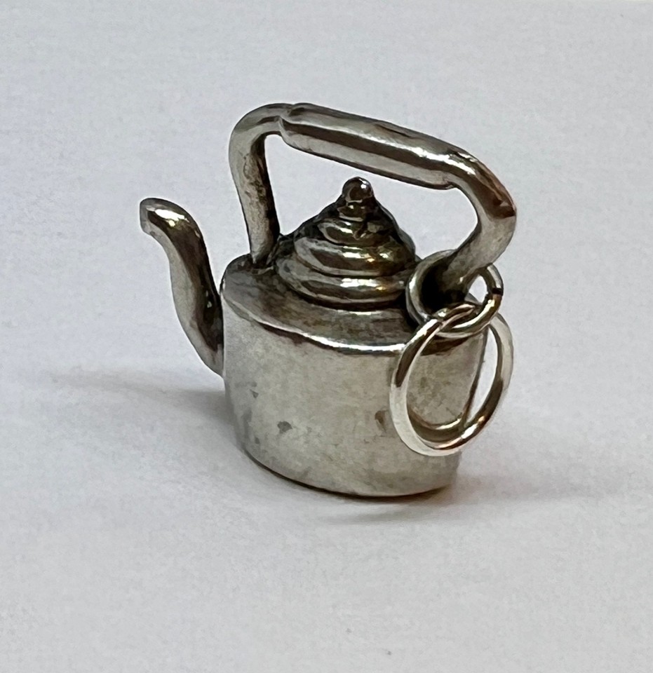 GOOD Vintage Silver Charm - OLD FASHIONED KETTLE with Good Detail | eBay UK