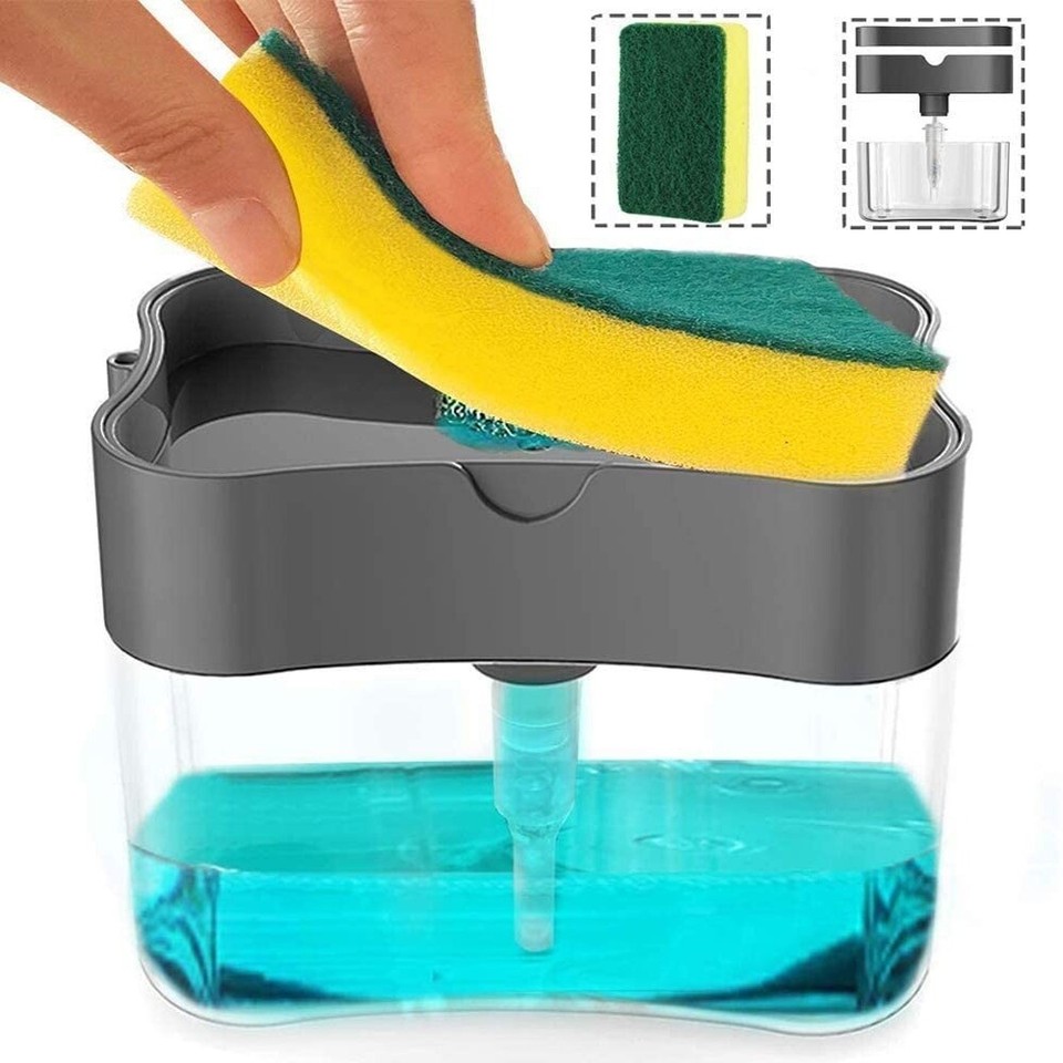 Press Soap Dispenser Cleaning Scrubbing Liquid Detergent Kitchen ...
