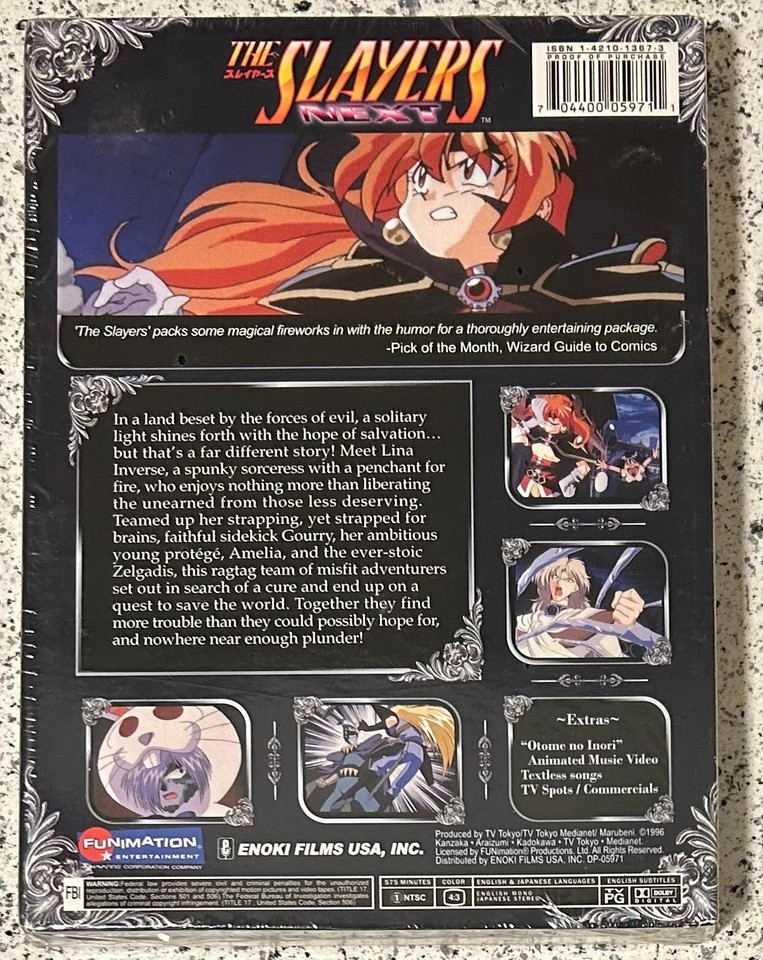 Slayers NEXT The Complete Second Season, 4-Disc Anime DVD Set ...