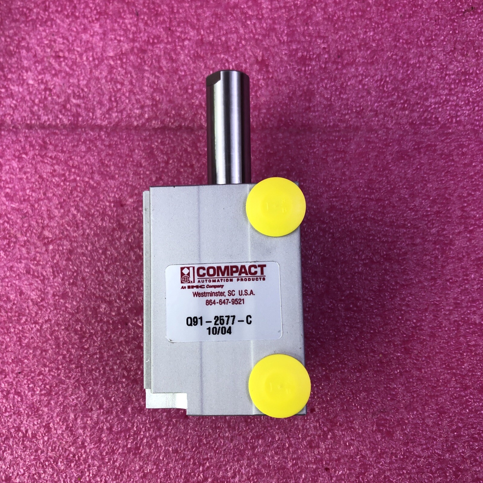 Compact Automation Q91-2577-C Pneumatic Square Single End Cylinder 1-1/ ...