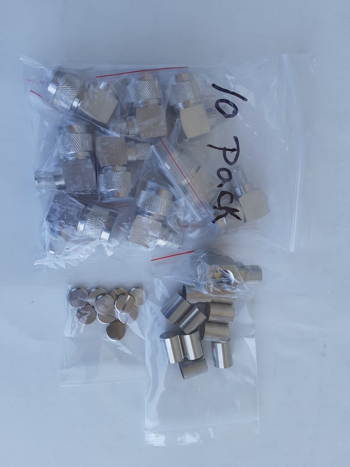 10 pack Right Angle N Male Crimp Coax Connector LMR400 Belden 9913 RG8 ...