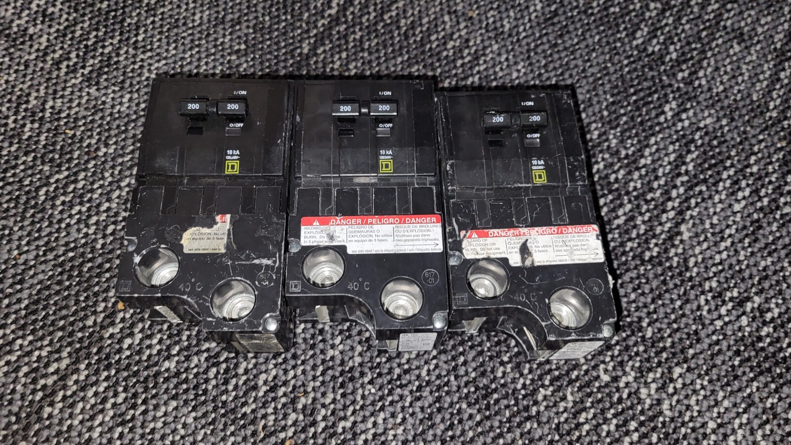 USED - Square D QO2200 200A Two-Pole Circuit Breaker - Black ...