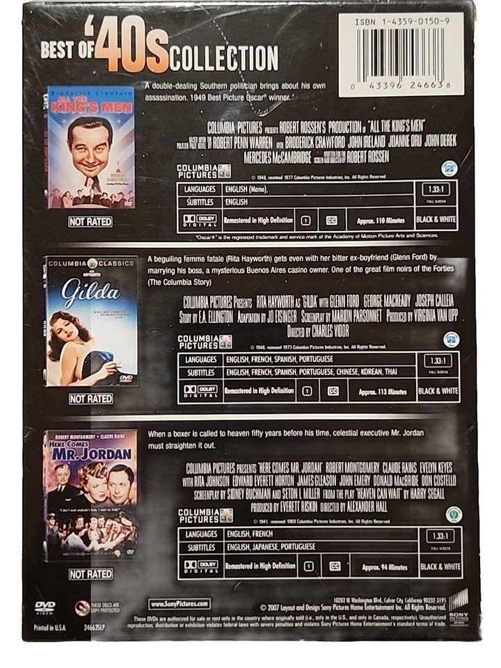 Best Of '40s Collection - All The Kings Men/Gilda/Here Comes Mr. Jordan ...