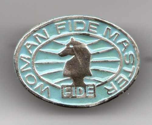 INTERNATIONAL CHESS FEDERATION (FIDE) WOMAN FIDE MASTER PIN. CYAN | eBay