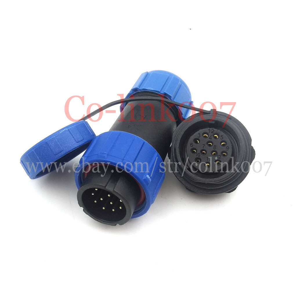 IP67 12pin Waterproof Connector, SP21 Industrial Aviation LED Power ...