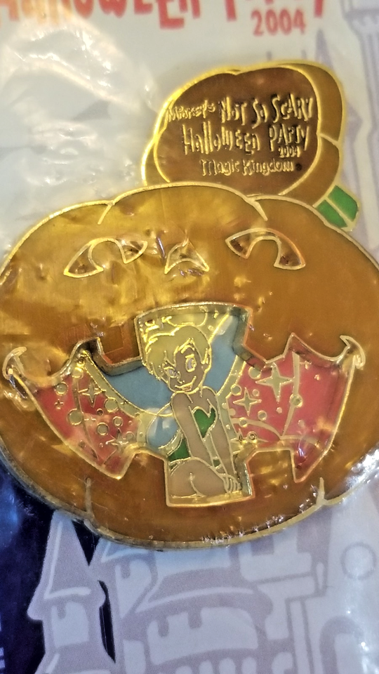 Disney WDW Not So Scary Tink Tinker Bell Pumpkin Pin Halloween 2004 ...