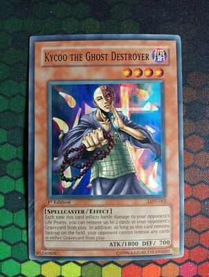Yugioh Card Kycoo the Ghost Destroyer LON-062 SUPER RARE 1st Edition | eBay