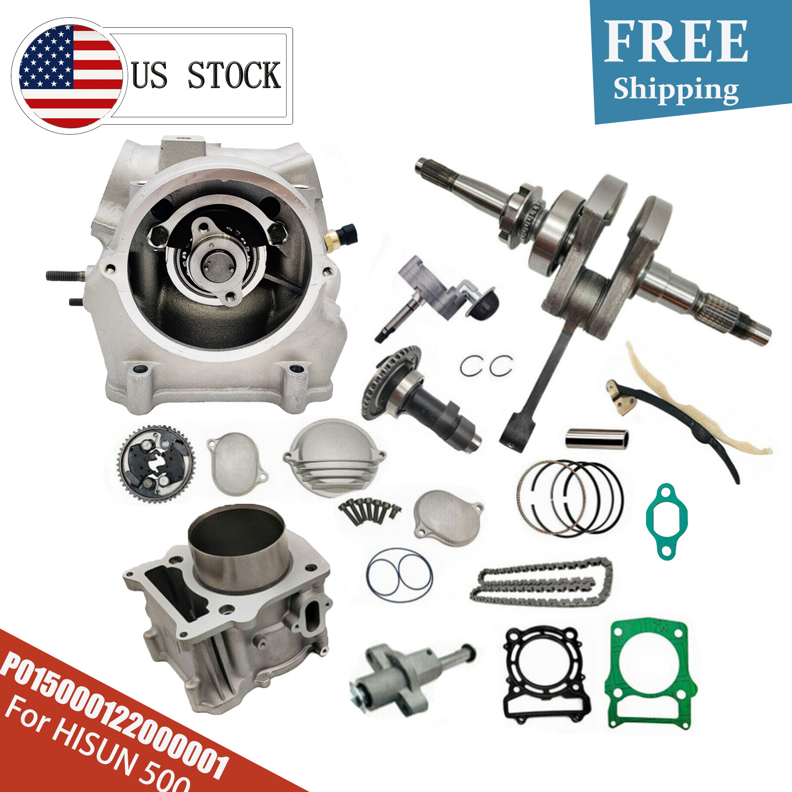 HISUN 500 Engine Rebuild Kit Cylinder Head Crankshaft Cylinder ...