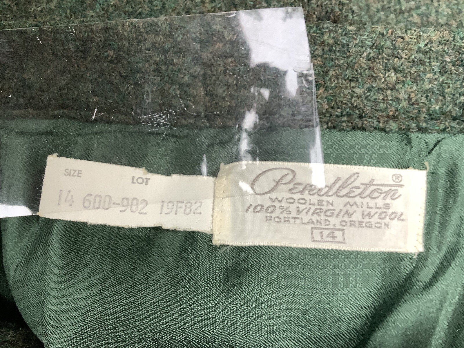 Vtg 1960's PENDLETON Green Tweed 100% Virgin Wool Zip… - Gem