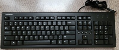 COMPAQ USB Wired US QWERTY Full Keyboard Black - Model PR1101U | eBay