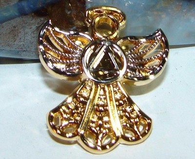 Alcoholics Anonymous Angel AA Lapel Hat Vest Pin NA Recovery Sobriety ...
