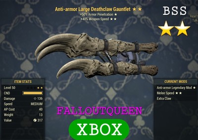 BSS DEATHCLAW GAUNTLET FALLOUT76 XBOX | eBay