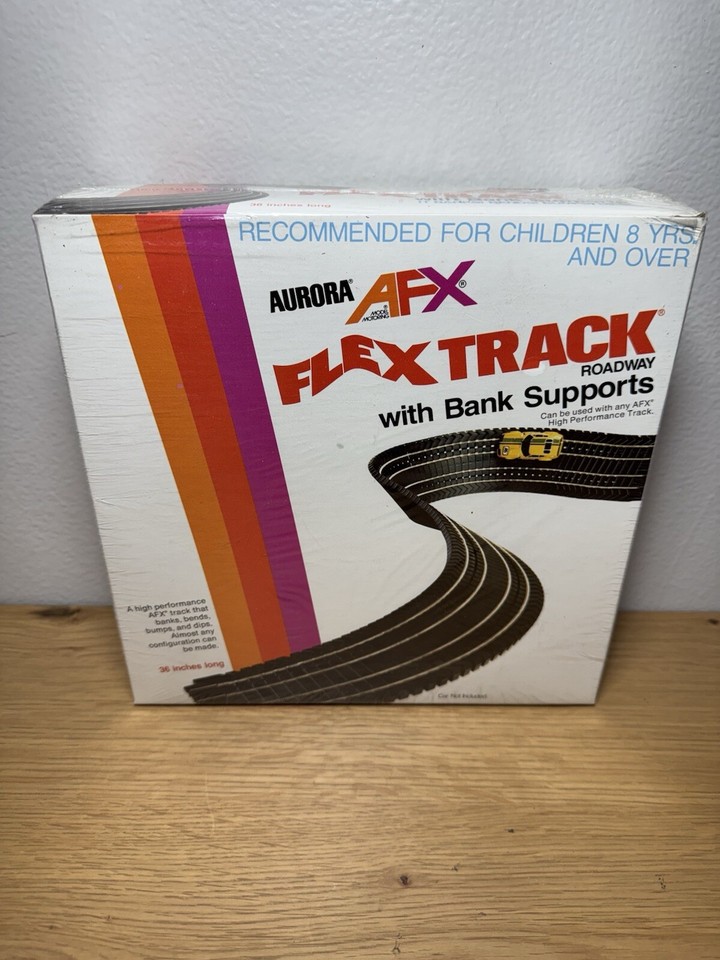 Aurora AFX Flex Track With Bank Supports. New In Box Sealed. | eBay