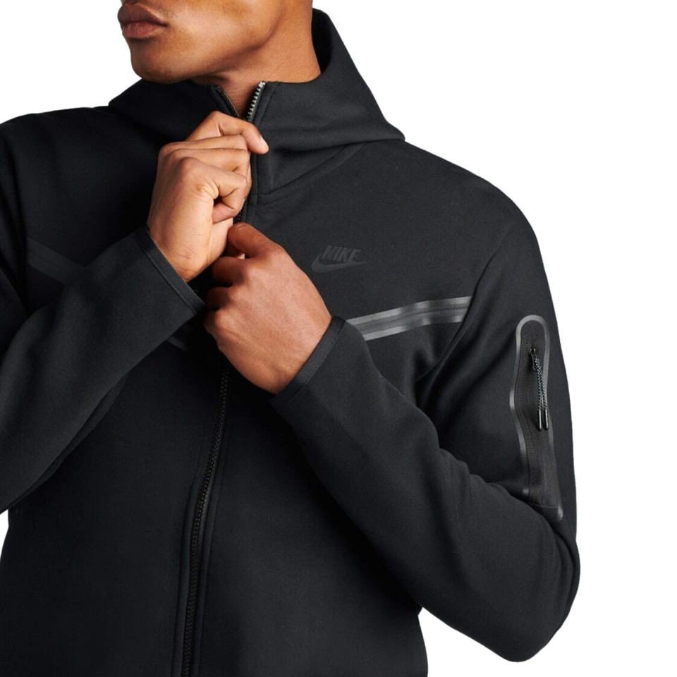 NWT- NIKE Sportswear Men's Full Zip Tech Fleece Hoodie - Black CU4489 ...