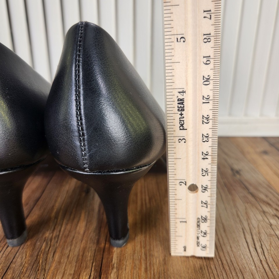 Easy Street Passion Heels Womens Size 8.5 M Black Leather Pumps Slip On ...