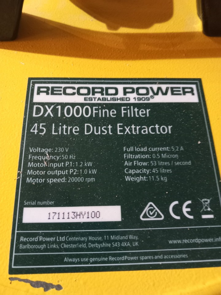 RECORD DX 1000 DUST EXTRACTOR | eBay UK