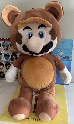 Super Mario Luigi Tanooki Suit Brown Giant 22” Soft Plush Toy Nintendo ...