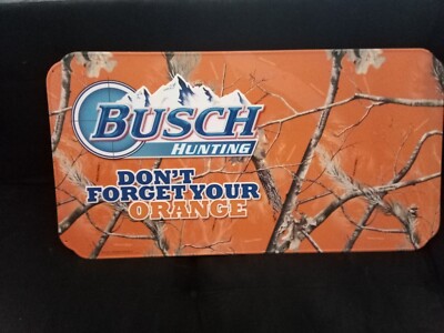 busch orange hunting metal tin sign | eBay