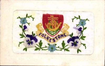 World War 1 Silk. Folkestone Heraldic by CEK. Coat of Arms. | eBay UK